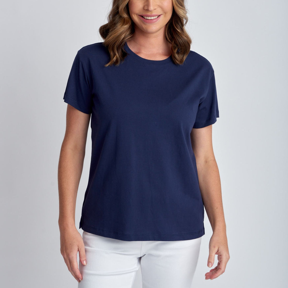 Crew Neck Basic Cotton Tee - Navy – Goondiwindi Cotton