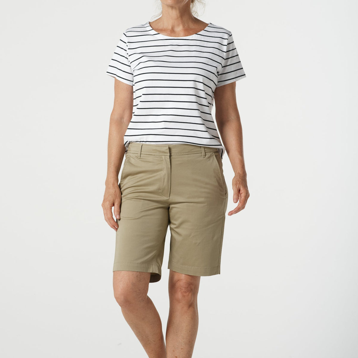 Relax Cotton Tee - White/Navy – Goondiwindi Cotton