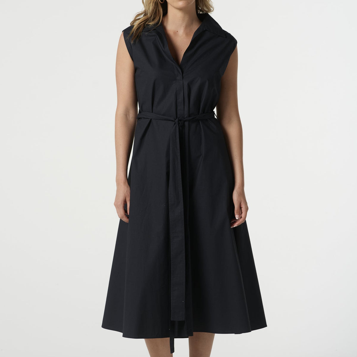 Willow Cotton Sleeveless Dress - Dark Navy – Goondiwindi Cotton