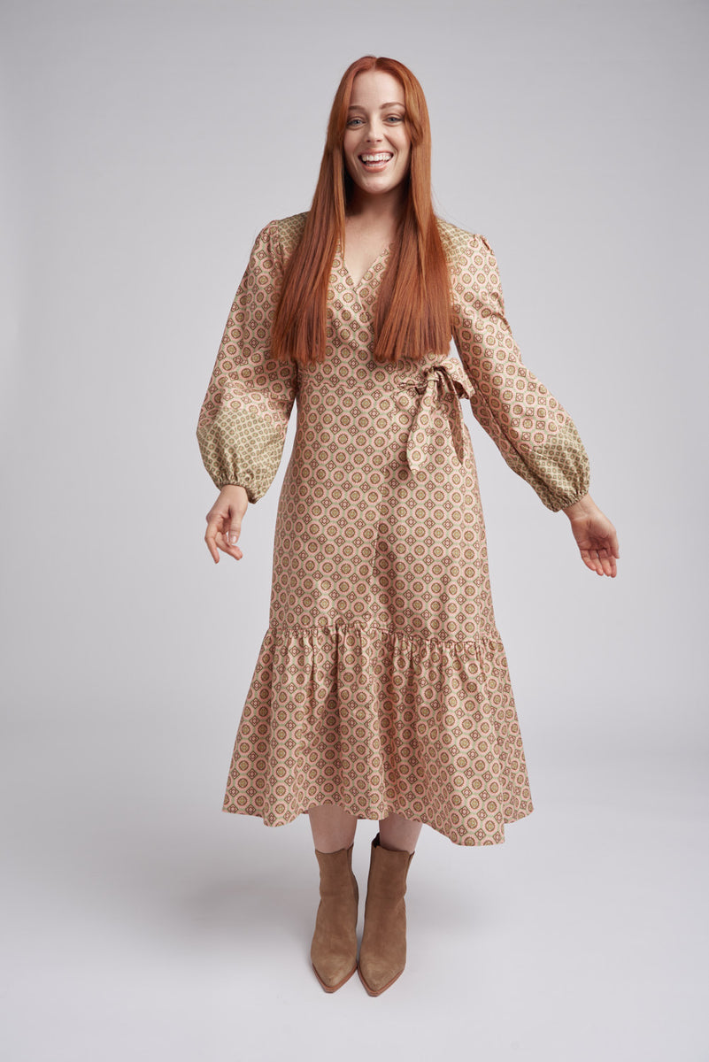 Geo Print - Cotton Wrap Dress – Goondiwindi Cotton