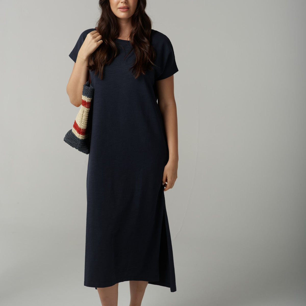 Rebel Cotton Henley Dress - Parisian Navy – Goondiwindi Cotton
